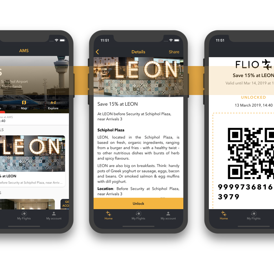 Flight tracking, check flight status, display airport vouchers | FLIO